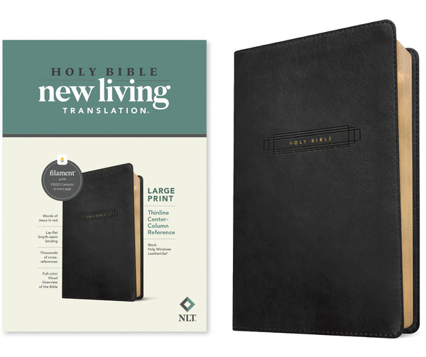 NLT Large Print Thinline Center-Column Reference Bible, F ...